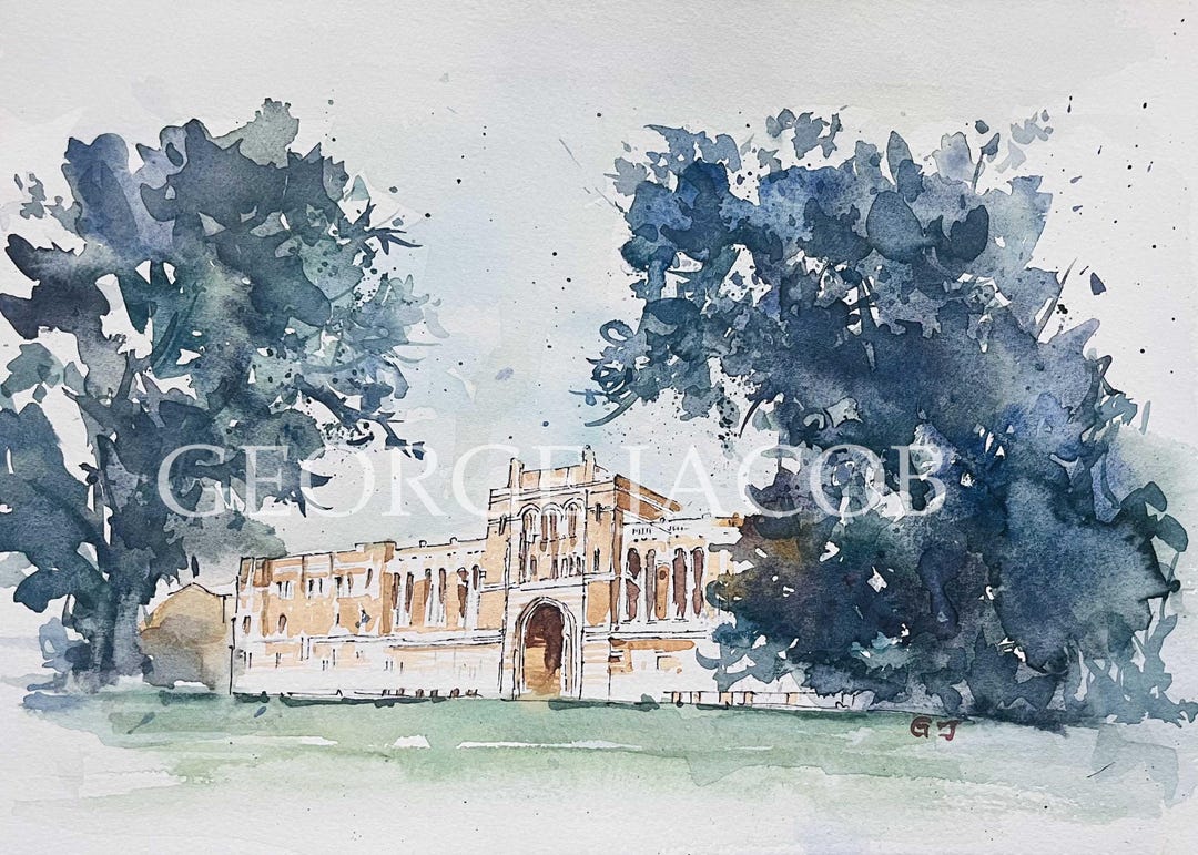 Rice University Watercolor Print -graduation Gifts/ Rice University ...
