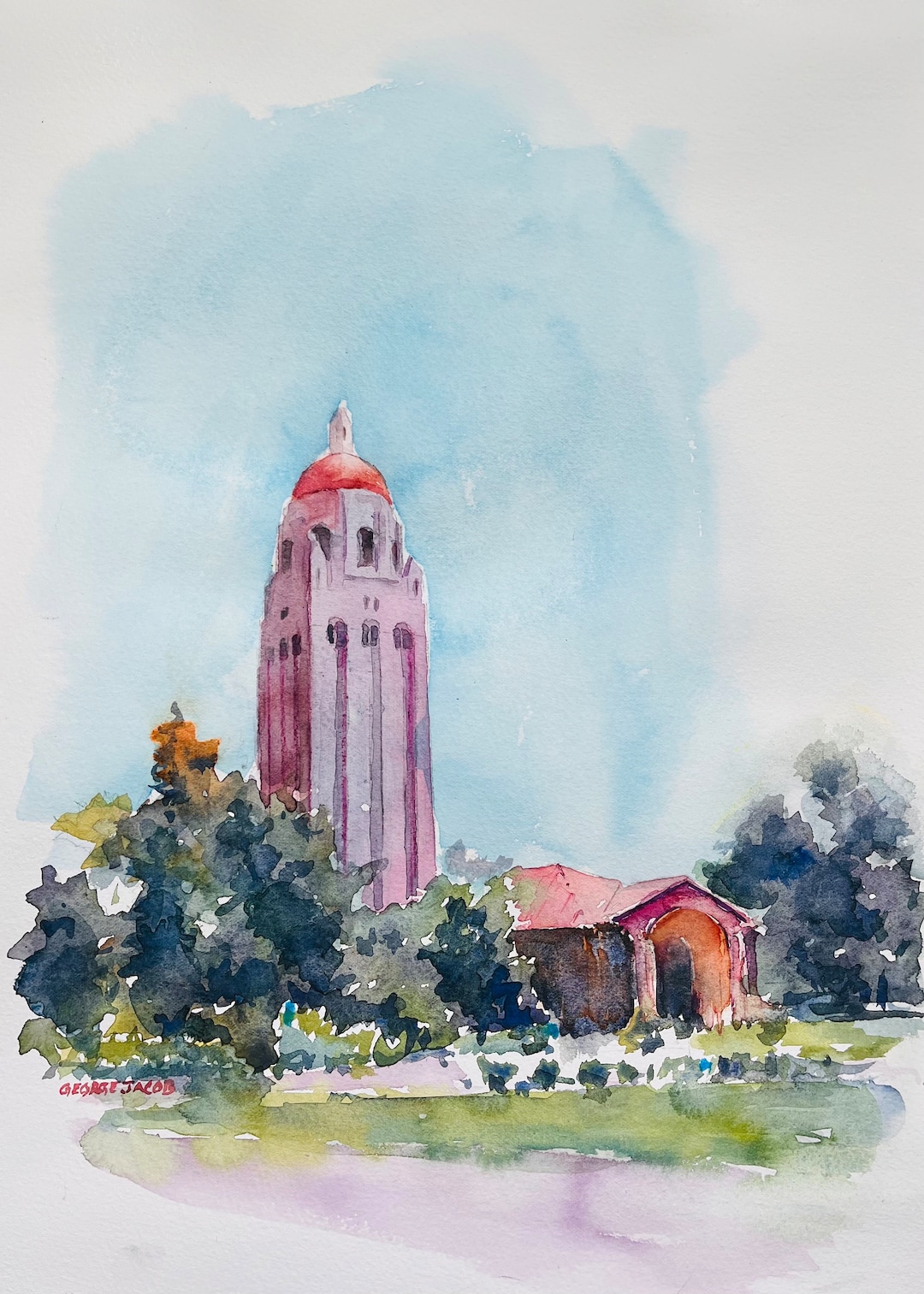 Stanford University Watercolor Print -graduation Gifts/ Stanford ...