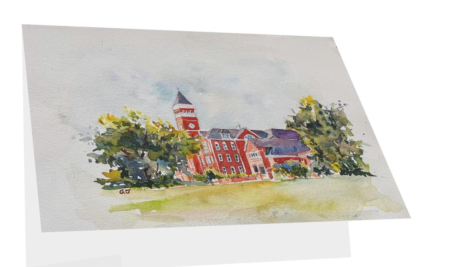 Clemson University Watercolor Print -graduation Gifts/ Clemson Notecard ...