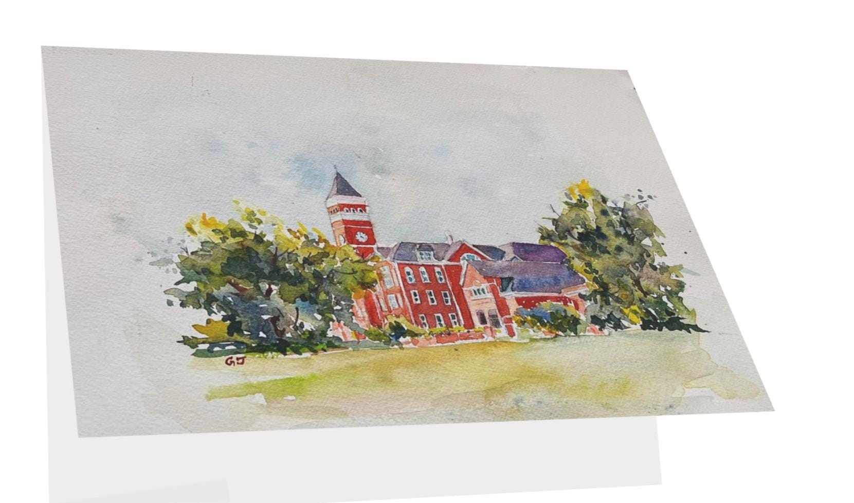 Clemson University Watercolor Print -graduation Gifts/ Clemson Notecard ...