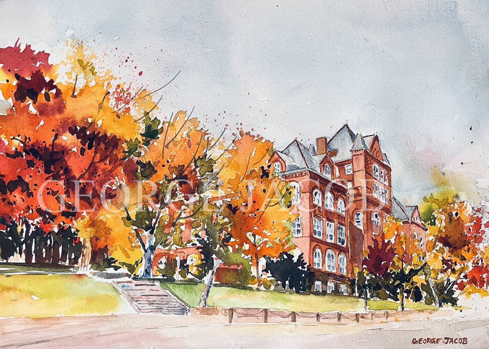 UW Madison Science Hall Watercolor Print or Notecards - Etsy
