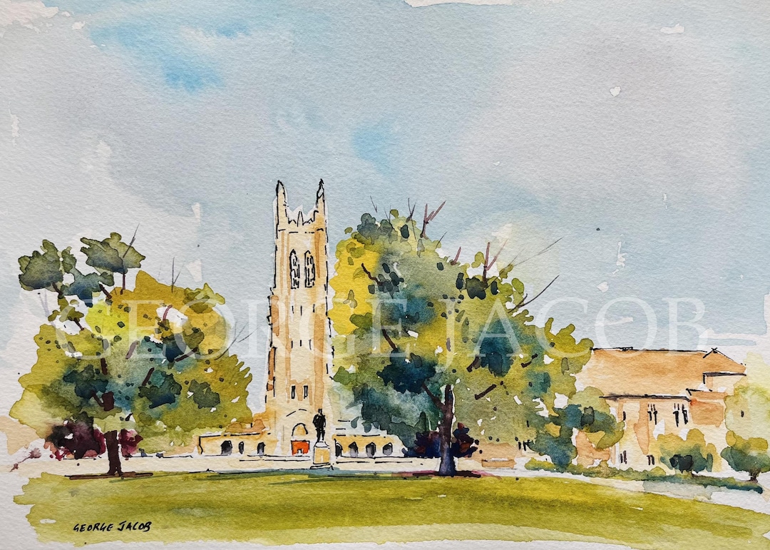 Duke Durham Watercolor Print -graduation Gift/ Duke Durham Notecard ...