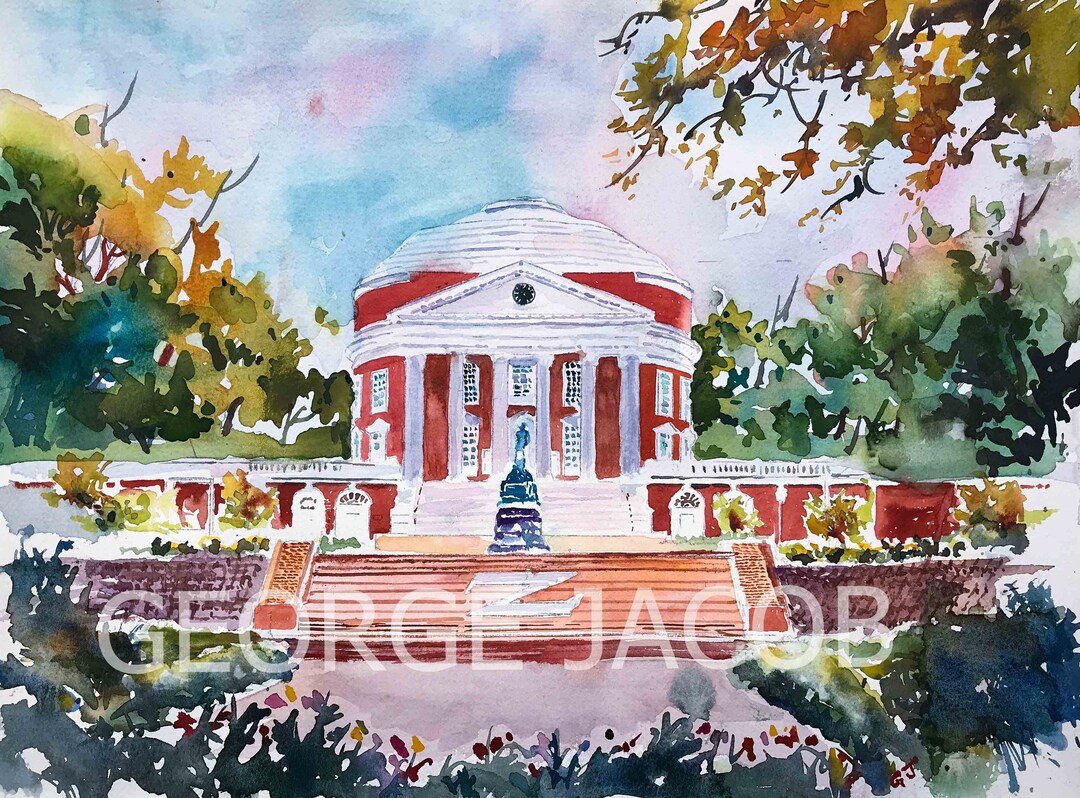 UVA Watercolor Prints & Note Cards/employer Thank You Card/ Graduation ...
