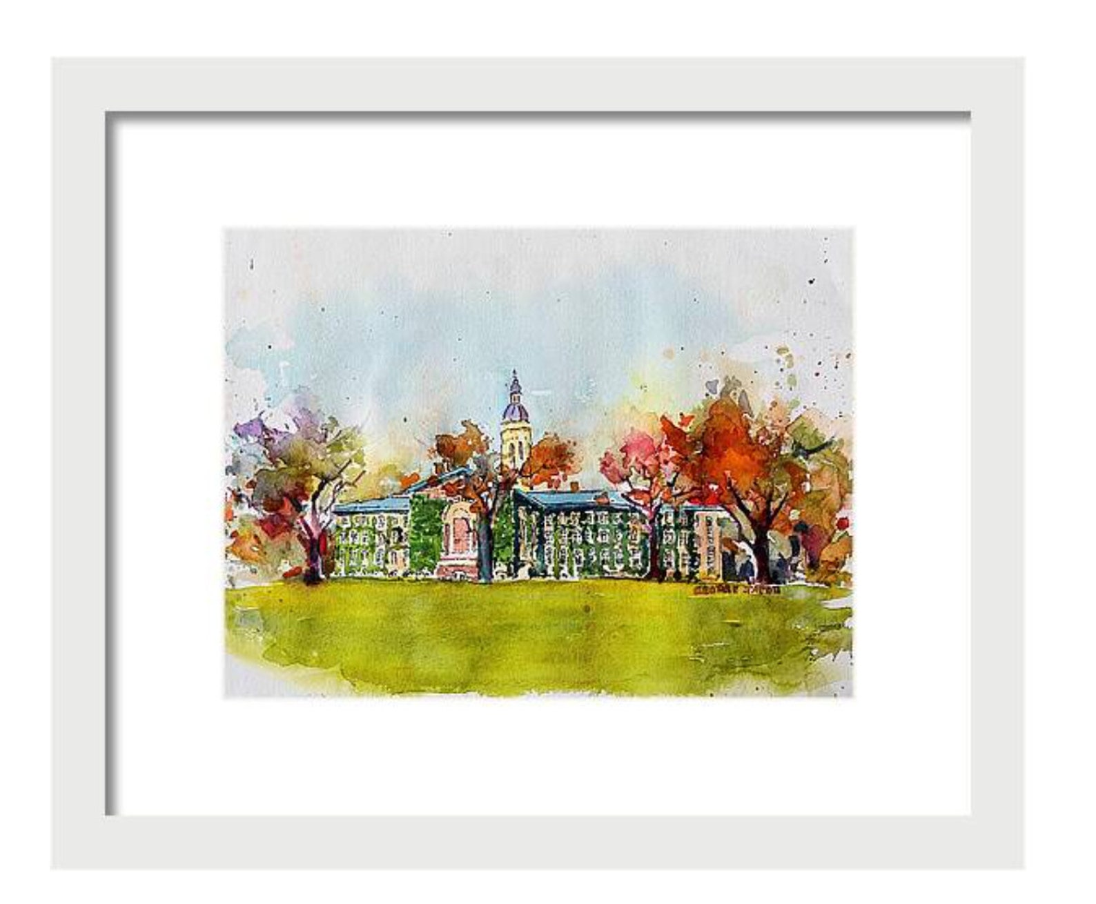 Princeton University Watercolor Print and Note Cards -graduation Gifts ...