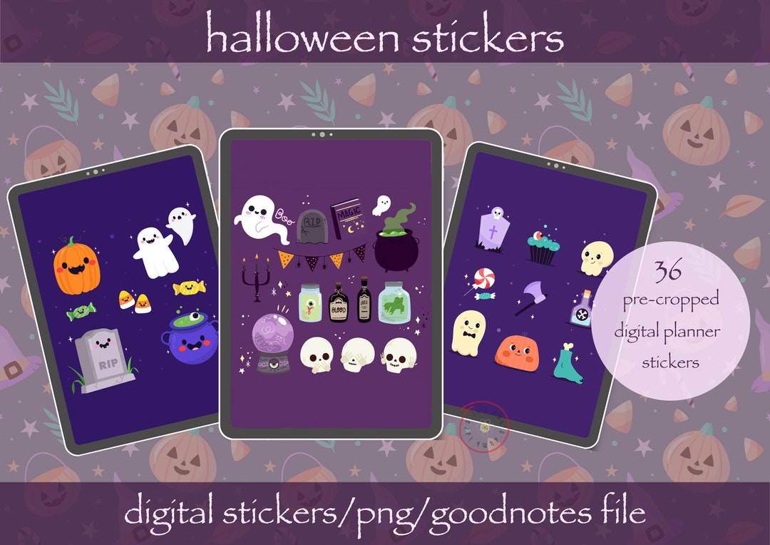 Halloween Goodnotes Stickers - Halloween Witch Digital Planner Stickers ...