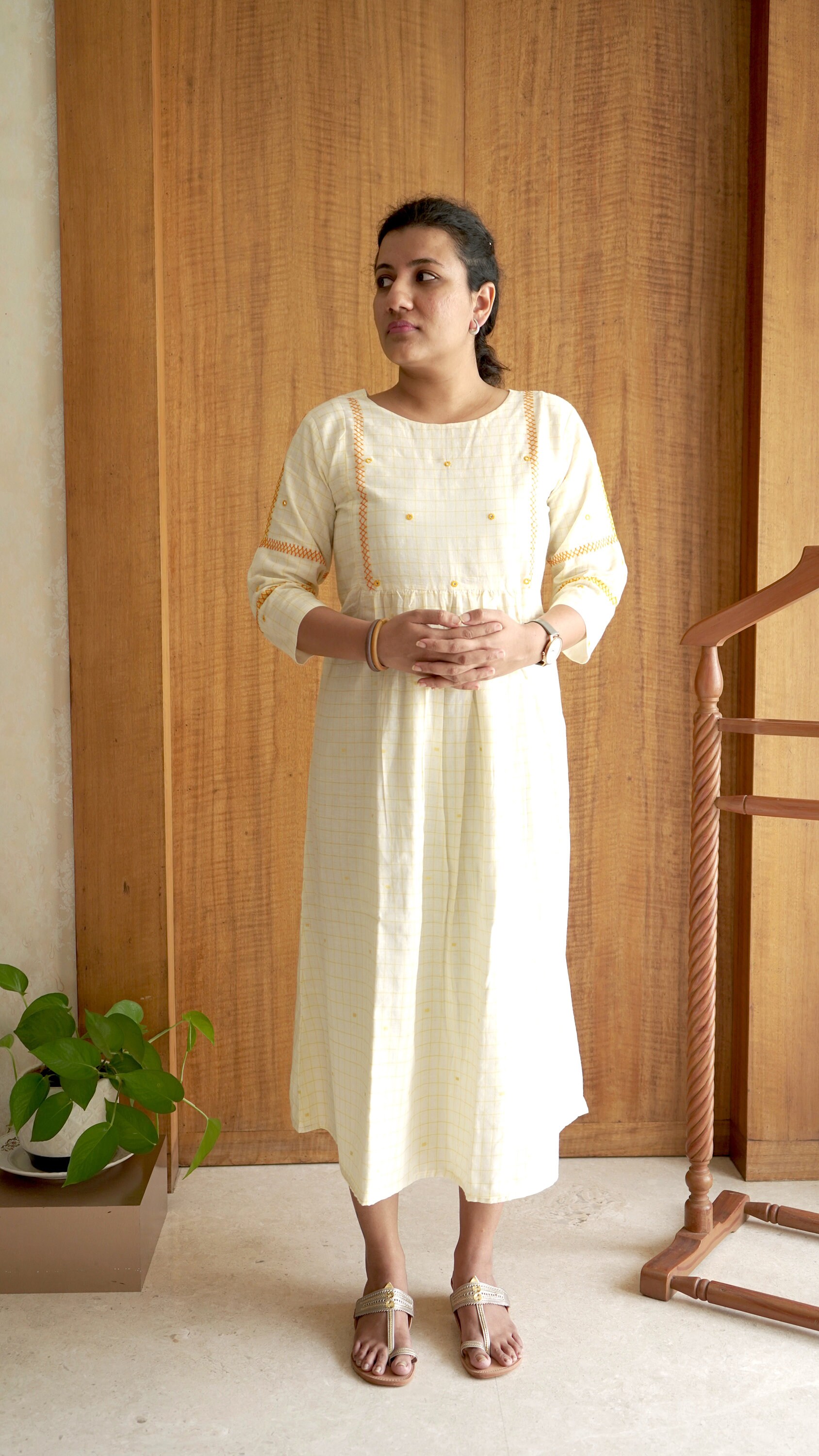 Short Dress in Cotton Mull Jamdani Fabric. - Etsy