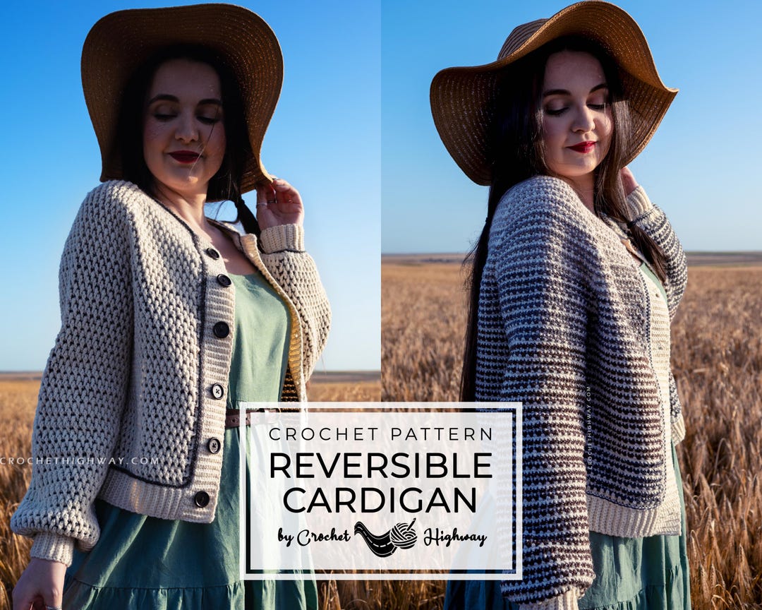 Capricorn Cardi CROCHET PATTERN, Reversible Cardigan, Reversible Crochet, Reversible Pattern ...