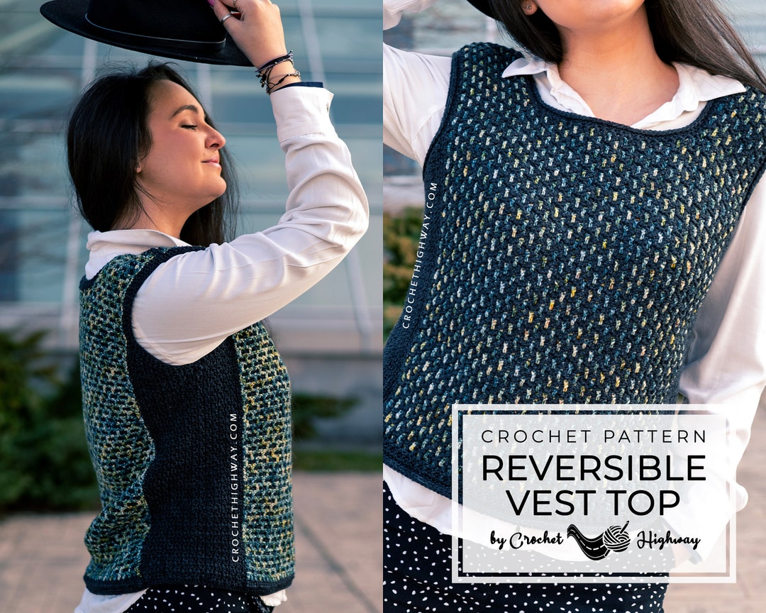 Virgo Vest REVERSIBLE CROCHET PATTERN, Crochet Reversible Vest ...