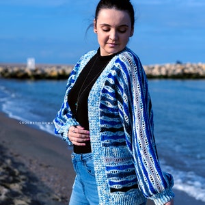 Frosted Waves Cardi CROCHET PATTERN, Crochet Cardigan, Crochet Cardi ...