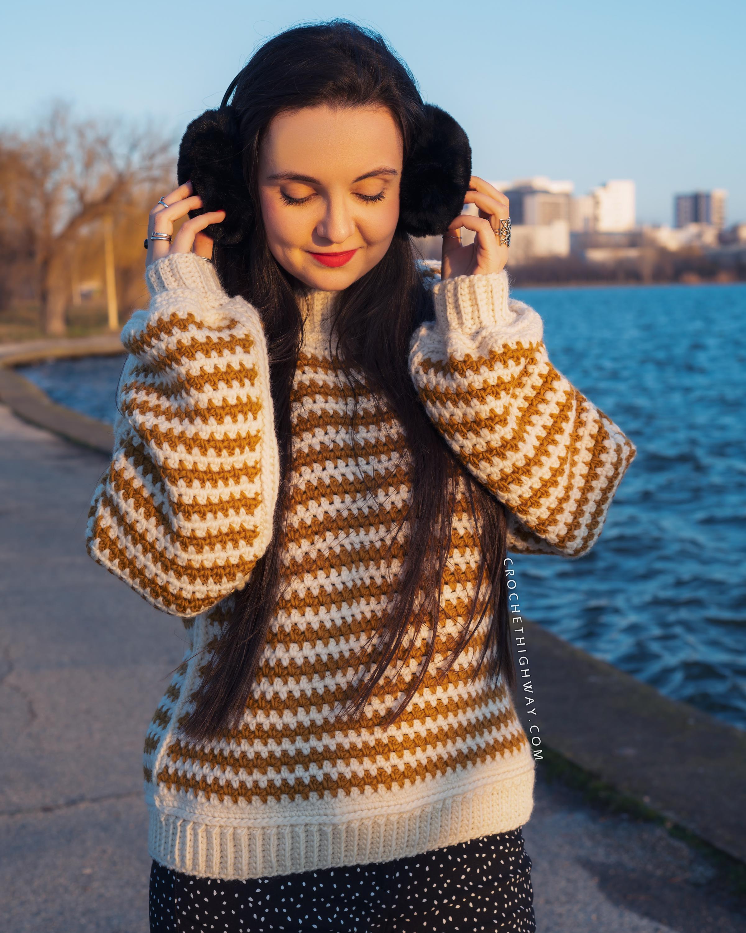 Stripe a Pose Sweater CROCHET PATTERN, Crochet Sweater for Beginners ...