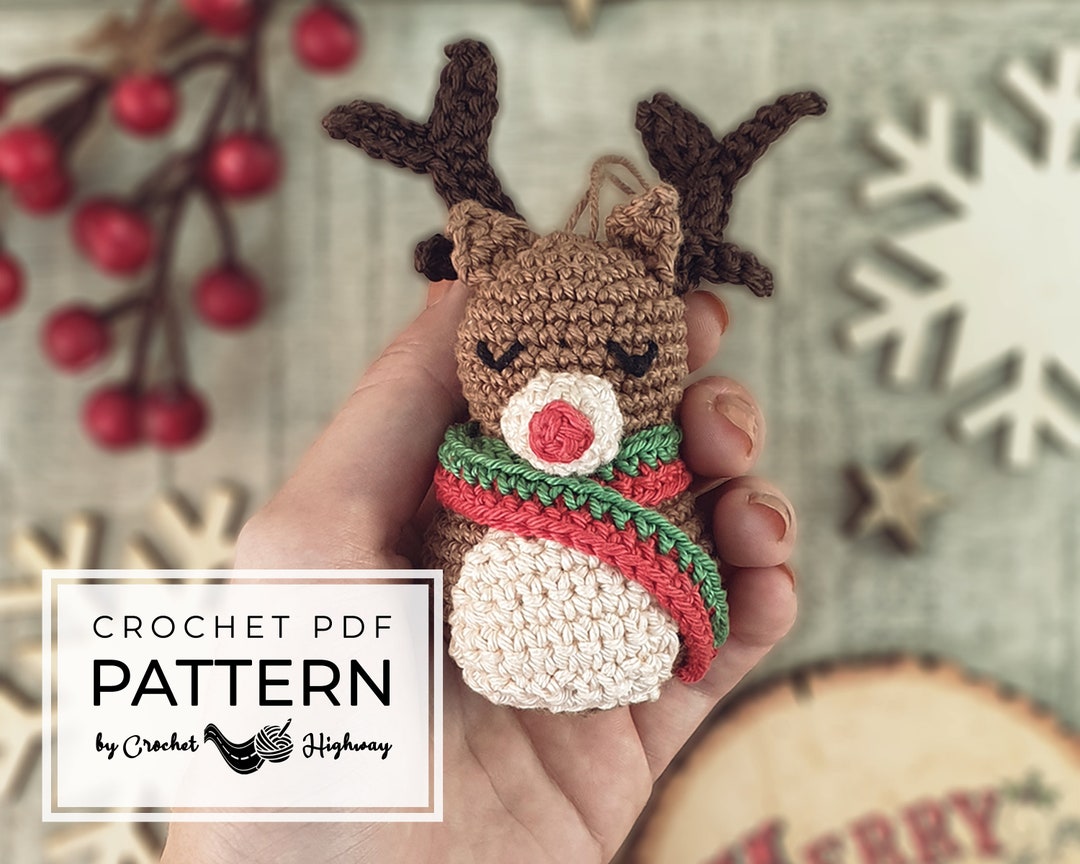 Rudolph CROCHET PATTERN, Rudolph Amigurumi, DIY Christmas Gift, Xmas ...