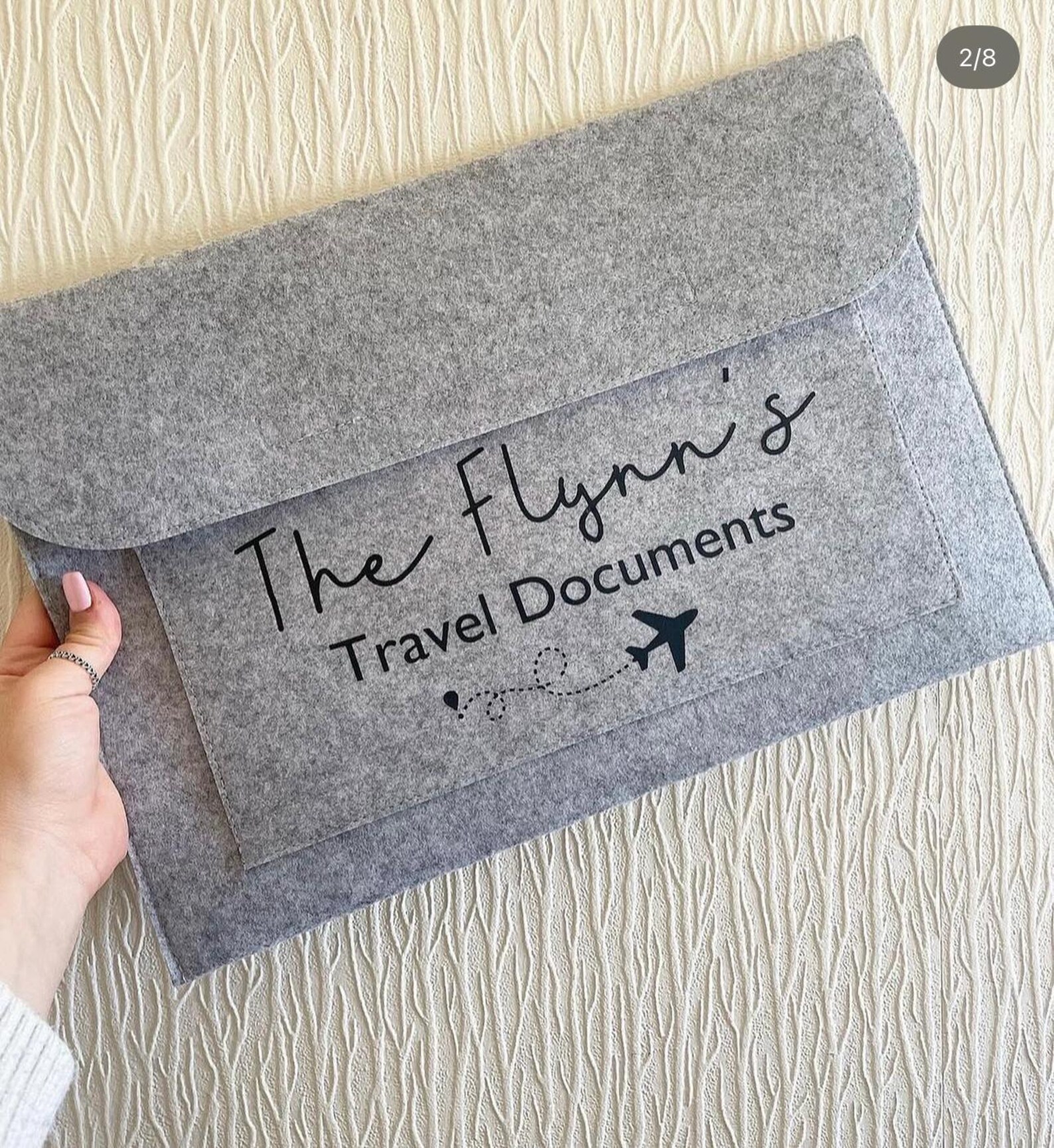 Personalised Travel Document Folder / Felt Passport & Document Holder ...