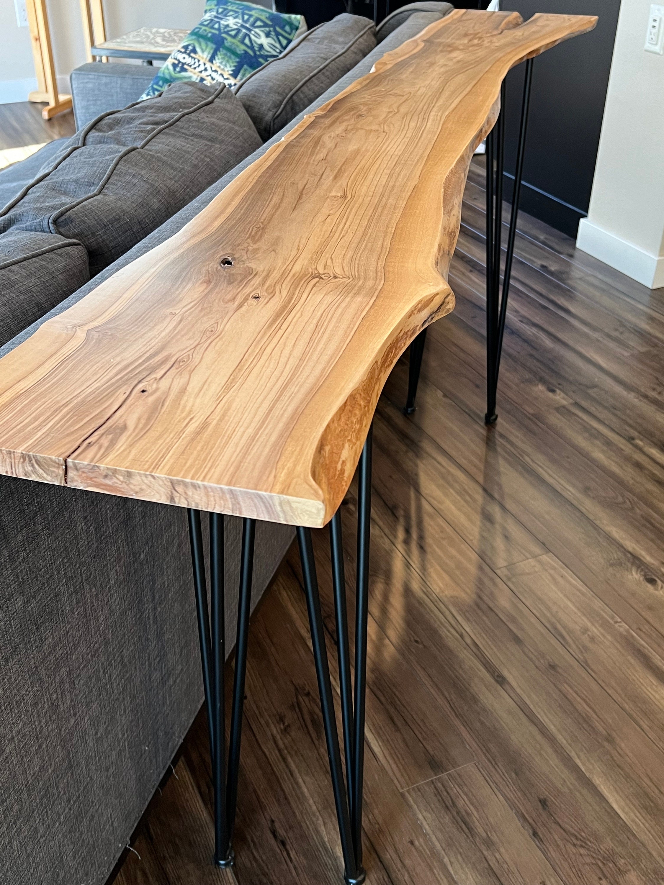 Olive Wood Console/ Entryway Table With Metal Legs - Etsy