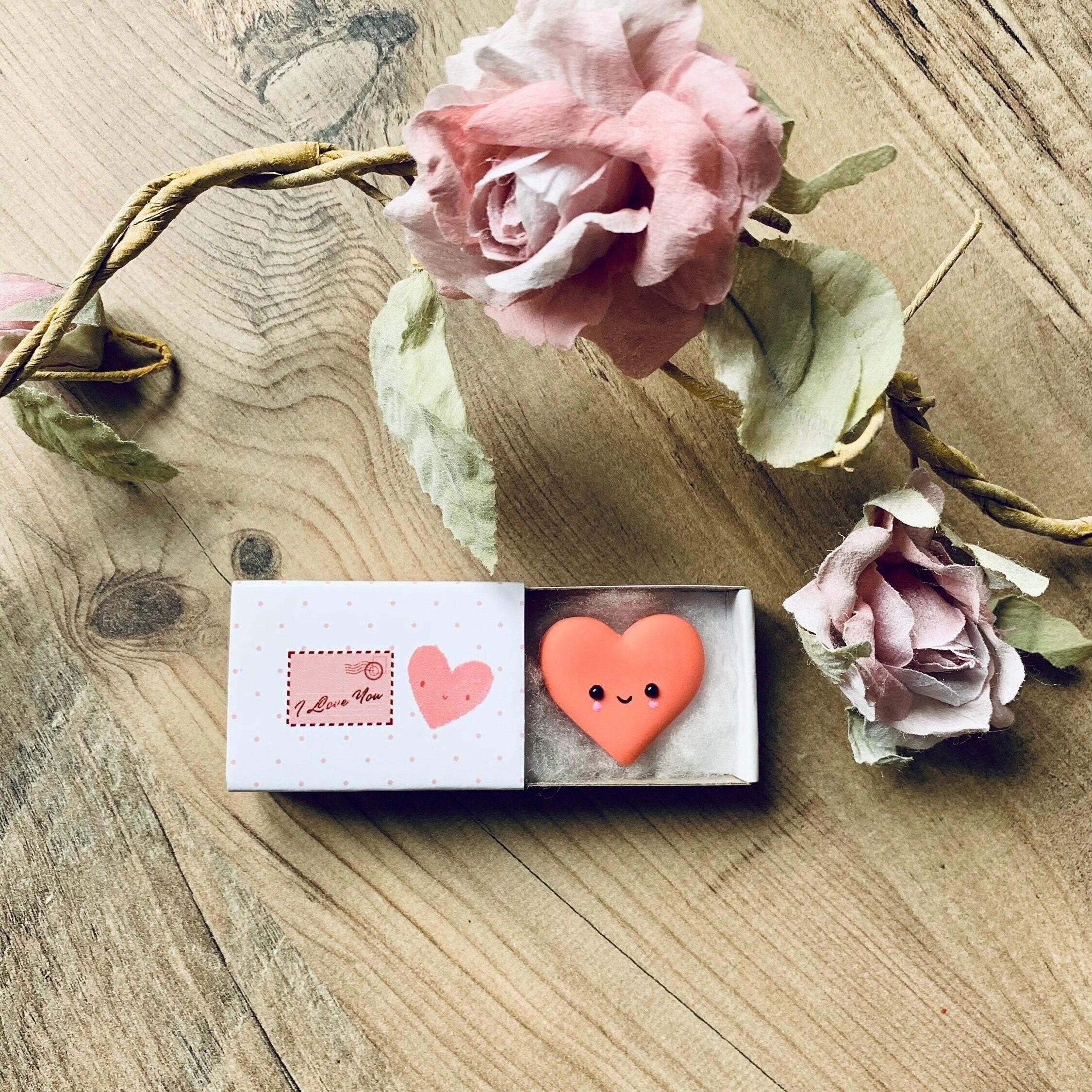 Mini Heart in a Matchbox Cute Matchbox Gift Letterbox Love Heart ...