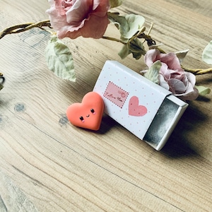 Mini Heart in a Matchbox Cute Matchbox Gift Letterbox Love Heart ...