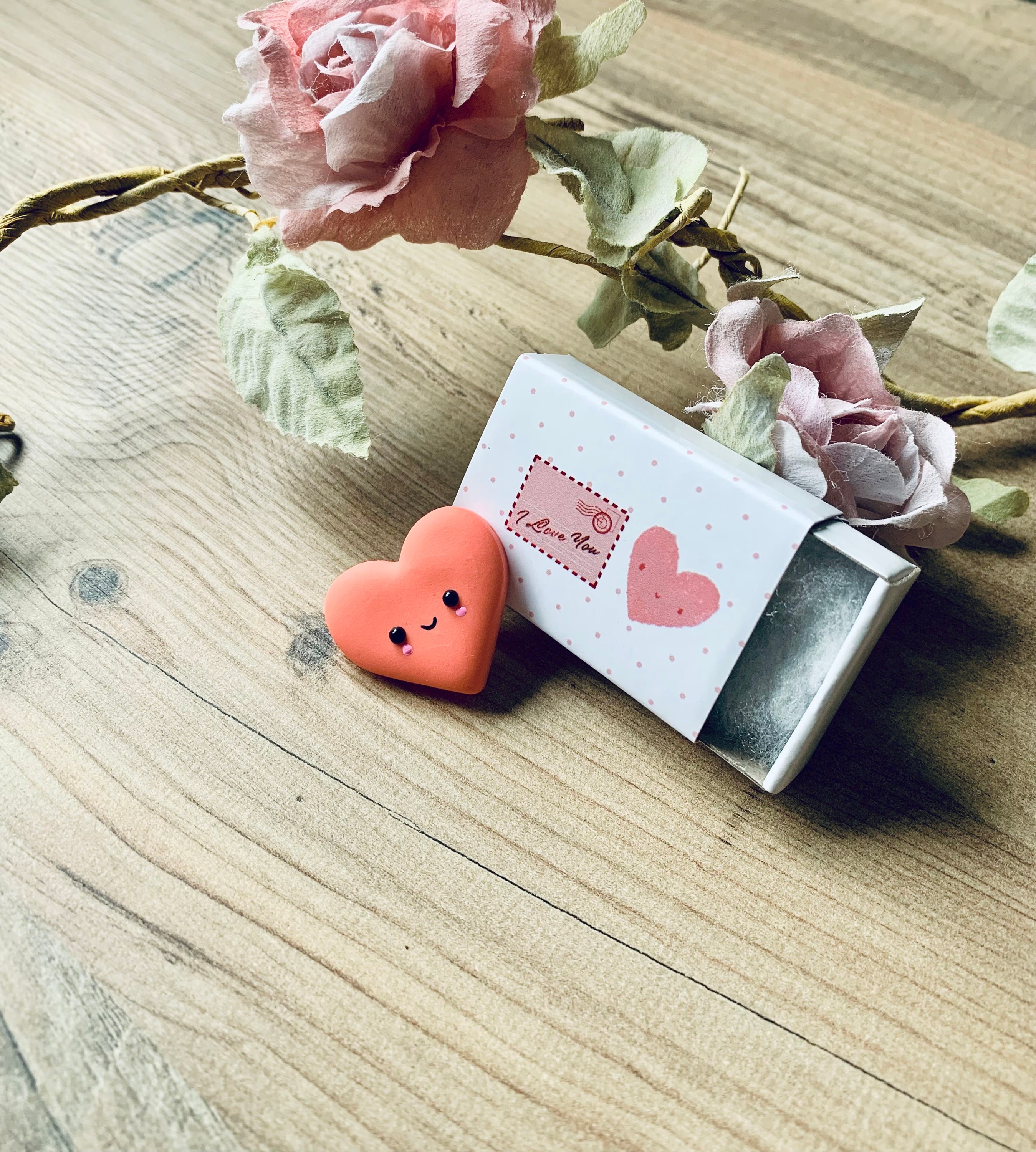 Mini Heart in a Matchbox Cute Matchbox Gift Letterbox Love Heart ...