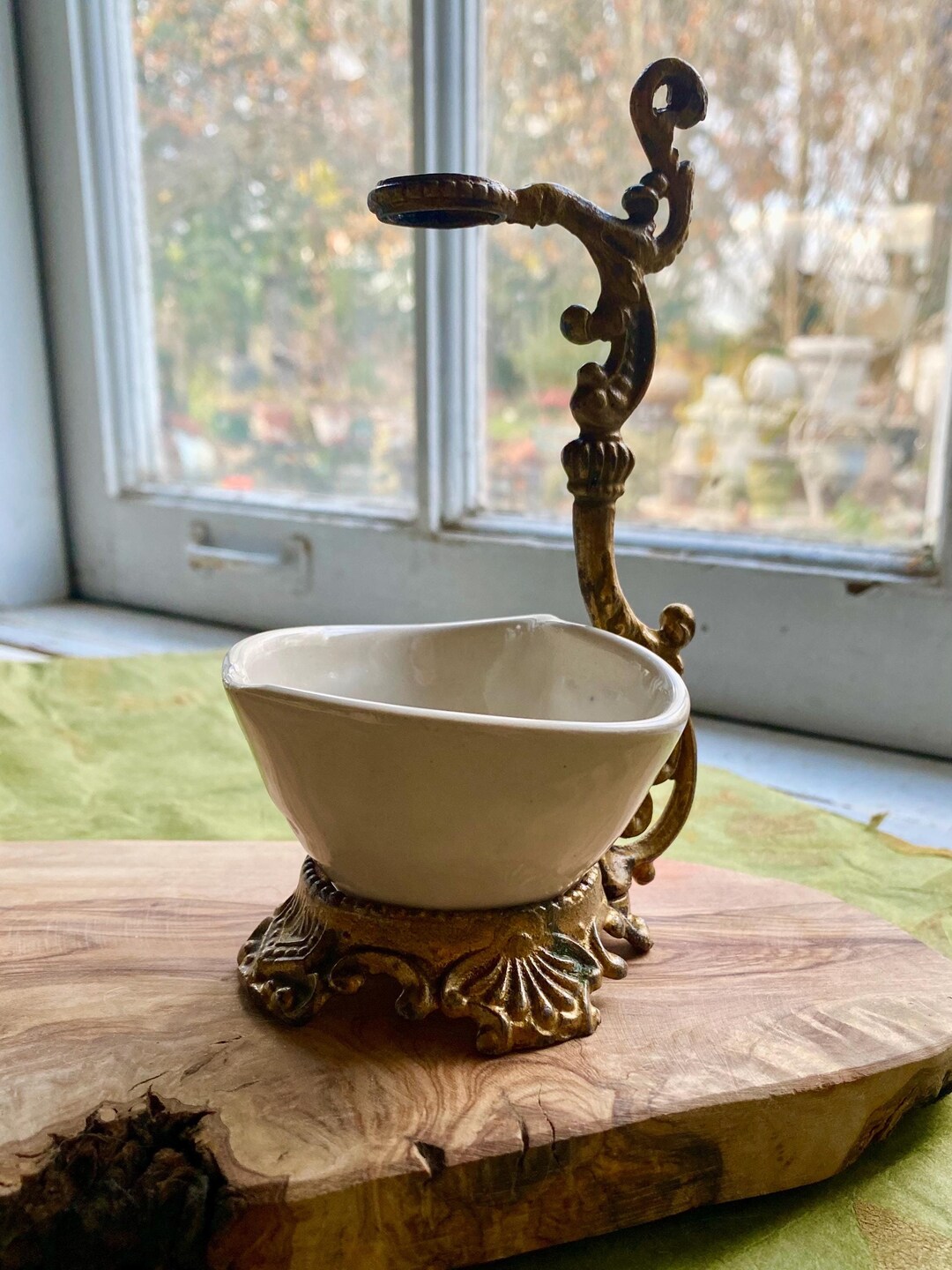 Handmade Ceramic Ink Well With Antique Brass Component Pen Holder - Etsy