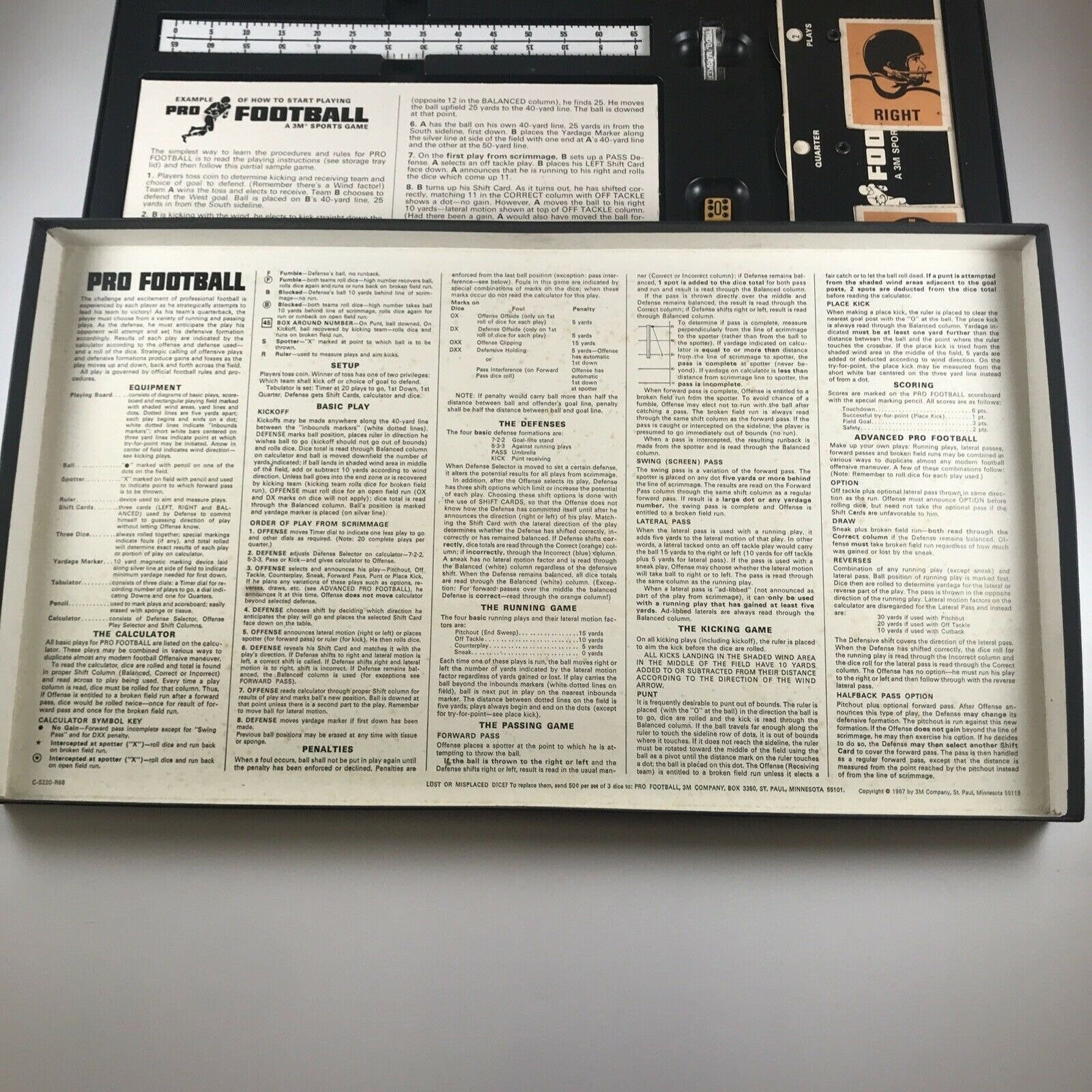 Pro Football Game by 3M Brand Sports Games 1966 - Etsy