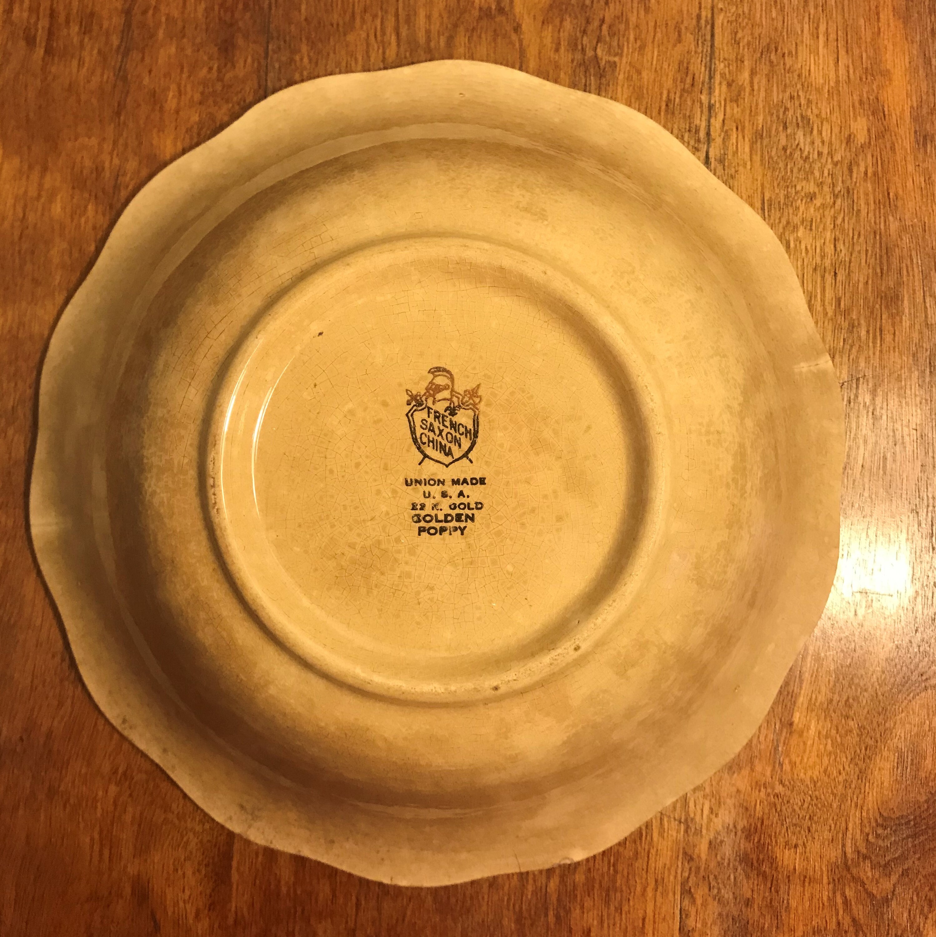 French Saxon China Golden Poppy Serving Bowl - Etsy