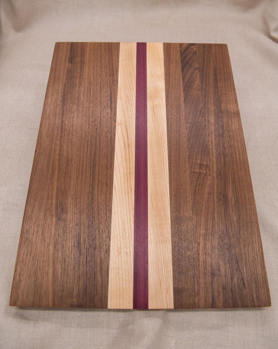 Long Grain Walnut, Maple, Purple Heart Cutting Board - Etsy