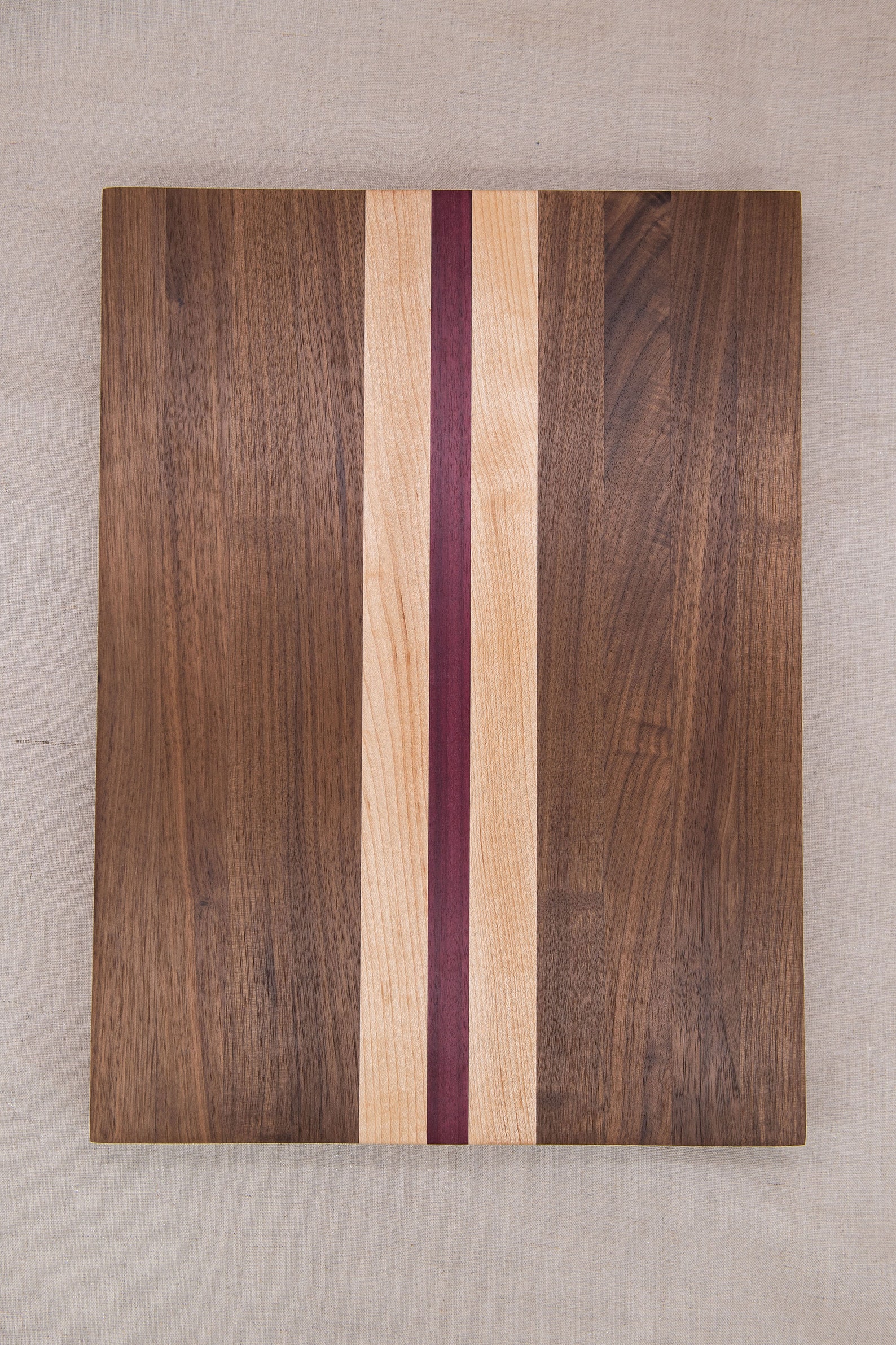 Long Grain Walnut, Maple, Purple Heart Cutting Board - Etsy