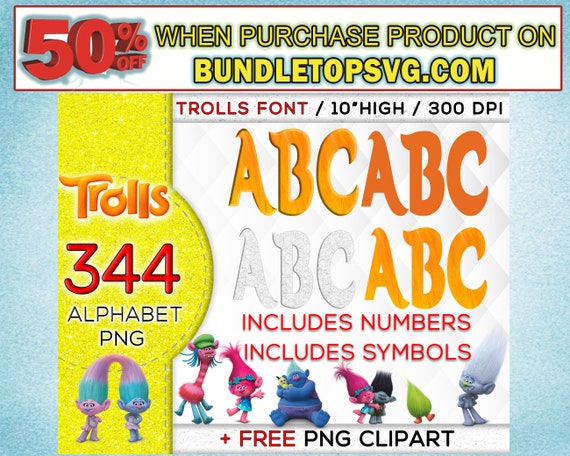 Trolls Alphabet Trolls Clipart Trolls Font Trolls 2 Trolls - Etsy