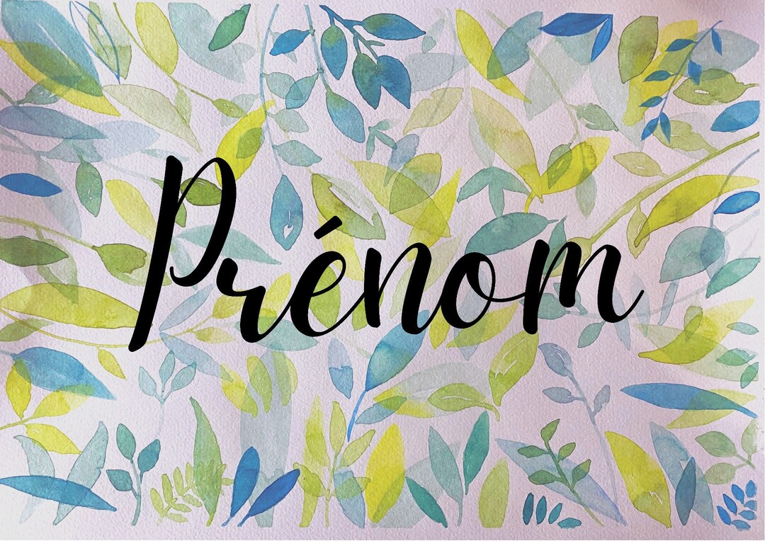 Original Personalized Watercolor With First Name / Gift Birth - Etsy
