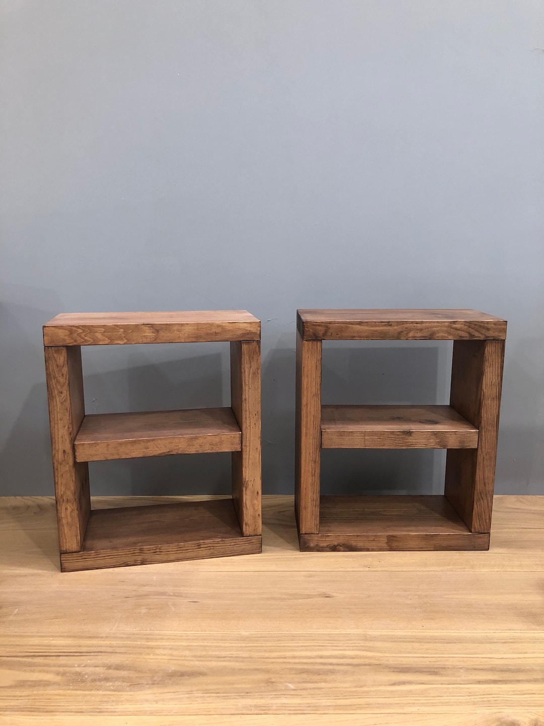 Bedside Table With Middle Shelf - Etsy