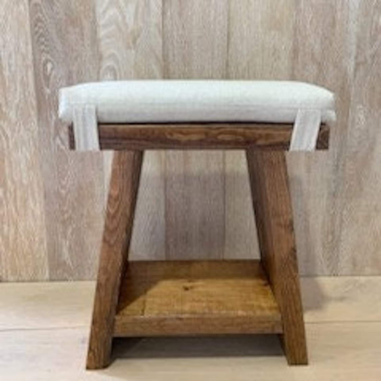Rustic Wooden Stool - Etsy UK