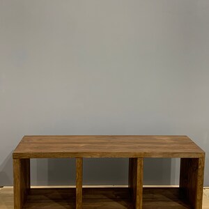 Rustic Wooden Storage Bench With Seat Cushion - Etsy