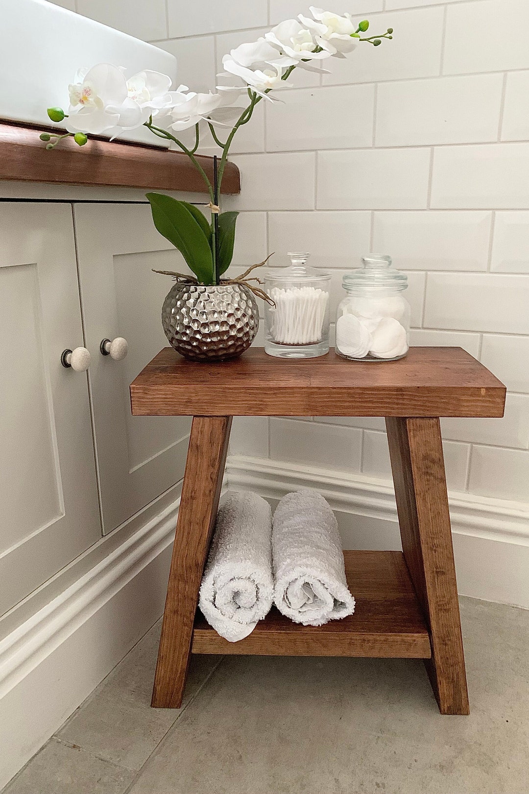 Rustic Wooden Stool Etsy