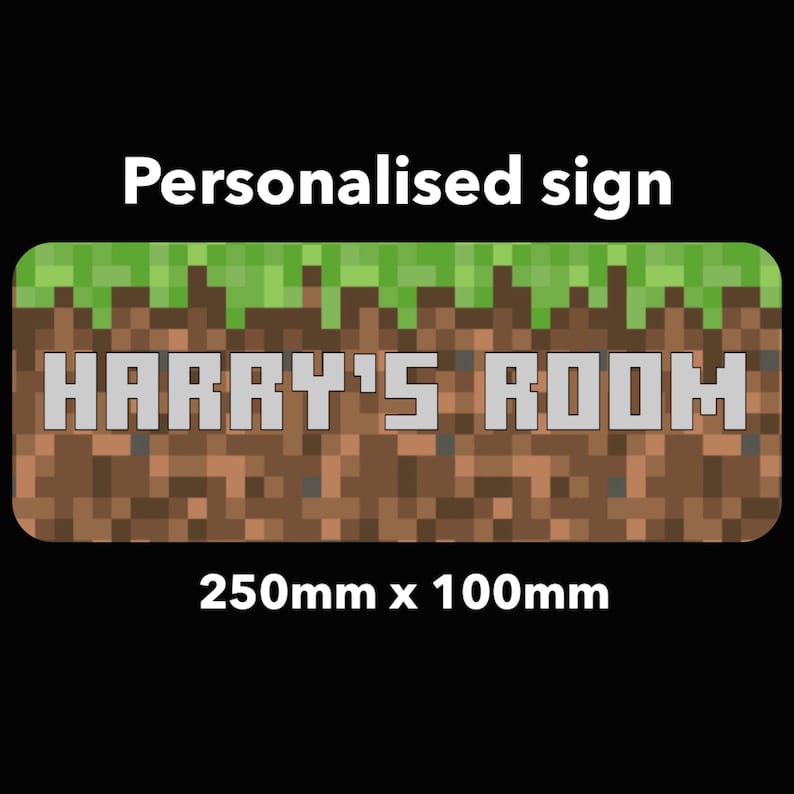 Personalised Sign Bedroom Door Name Plaque Minecraft. Great - Etsy.de