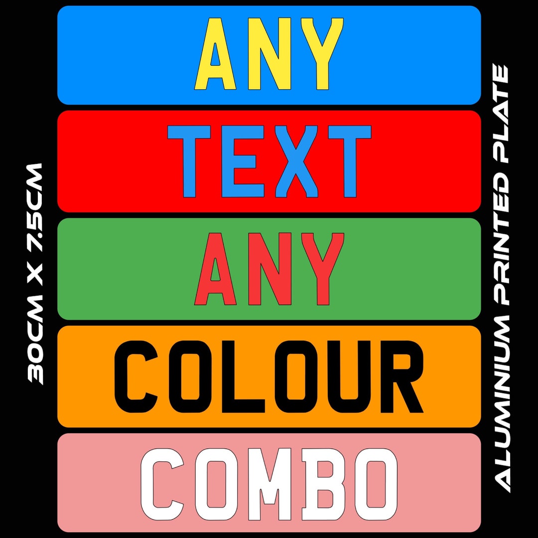 Novelty Personalised Metal Number Plate Car Reg Name Plate Any - Etsy UK