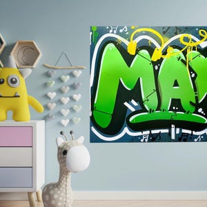 Name as Graffiti Personalized Canvas Hand Painted Sprayed No Print ...