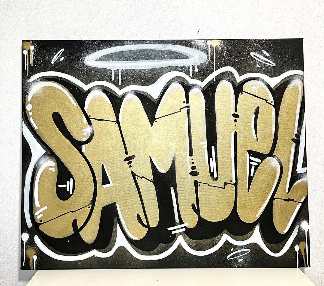 Name as Graffiti Personalized Canvas Hand Painted Sprayed No - Etsy