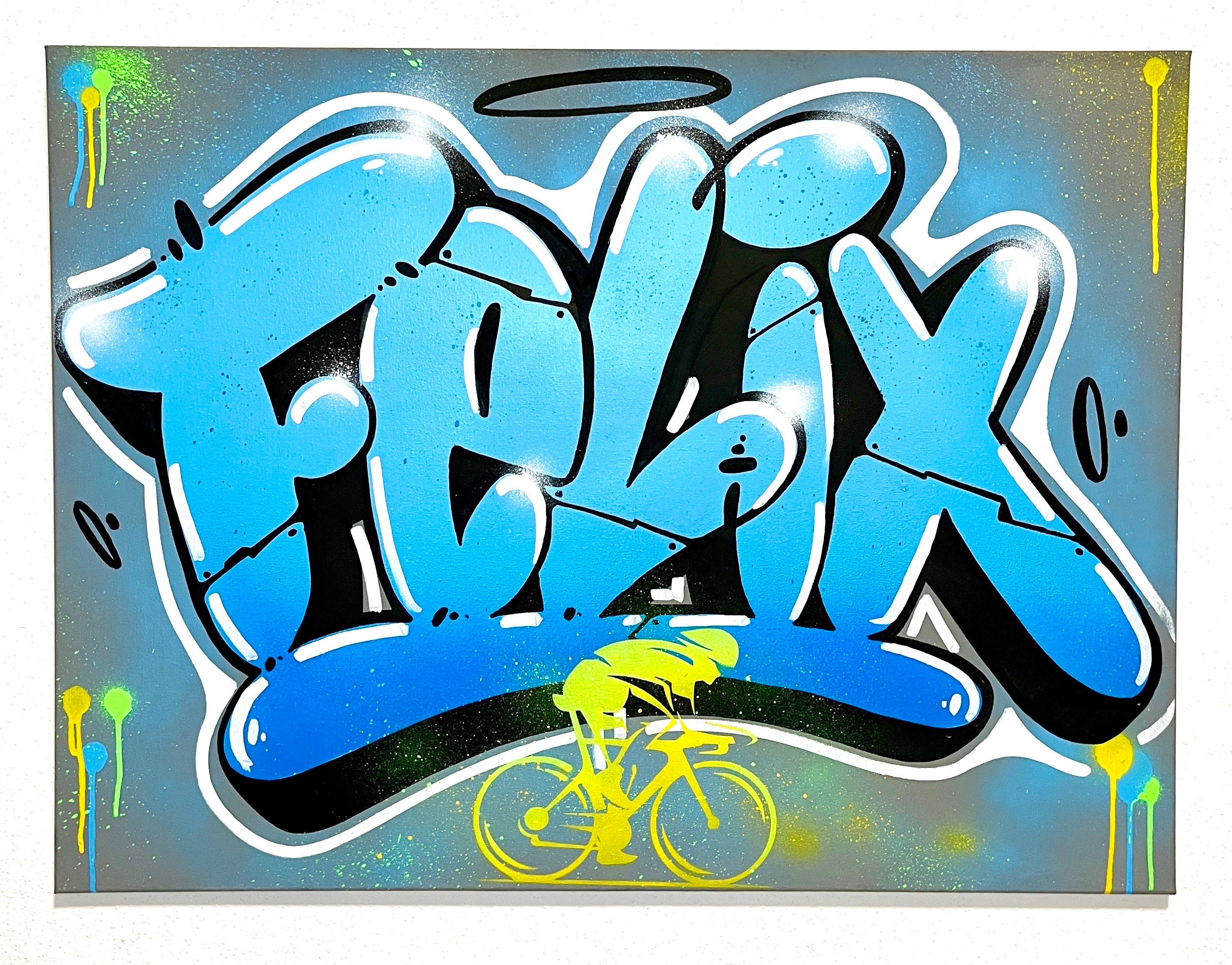 Nome come graffiti, tela personalizzata dipinta a mano, spruzzata ...