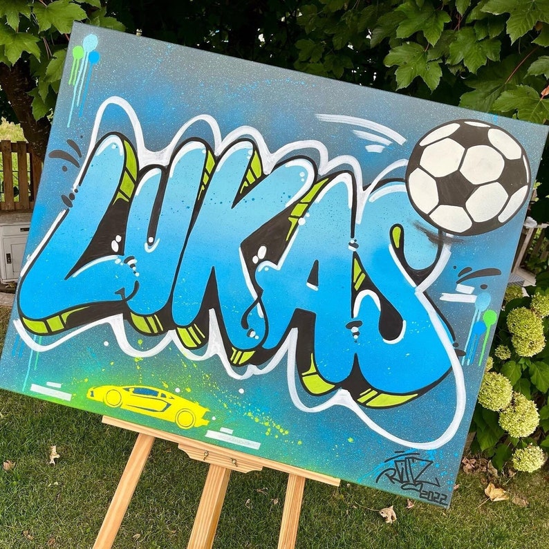Name as Graffiti Personalized Canvas Hand Painted Sprayed No Print ...
