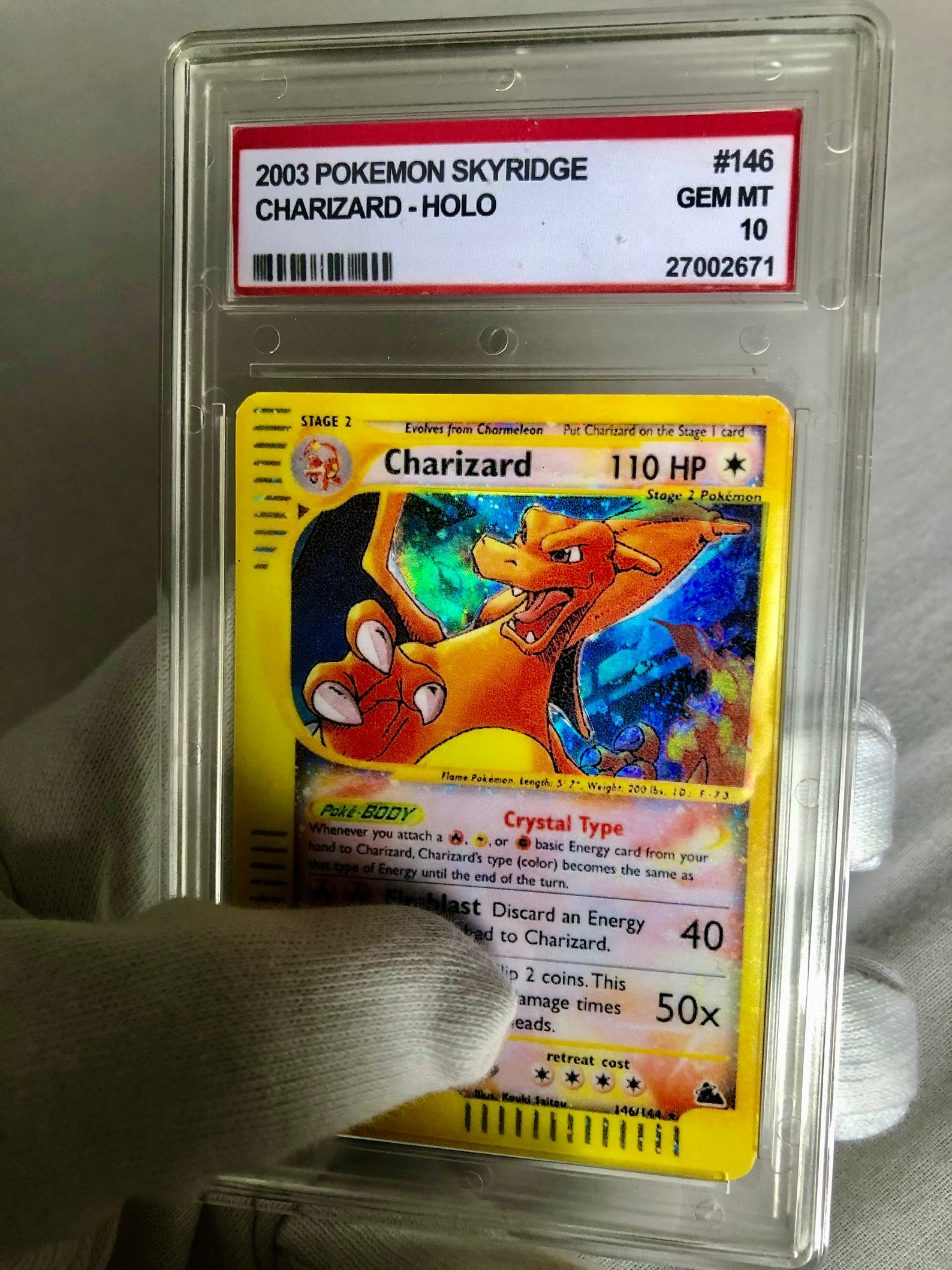 Pokémon Crystal Charizard SEALED Acrylic Case PSA Skyridge | Etsy