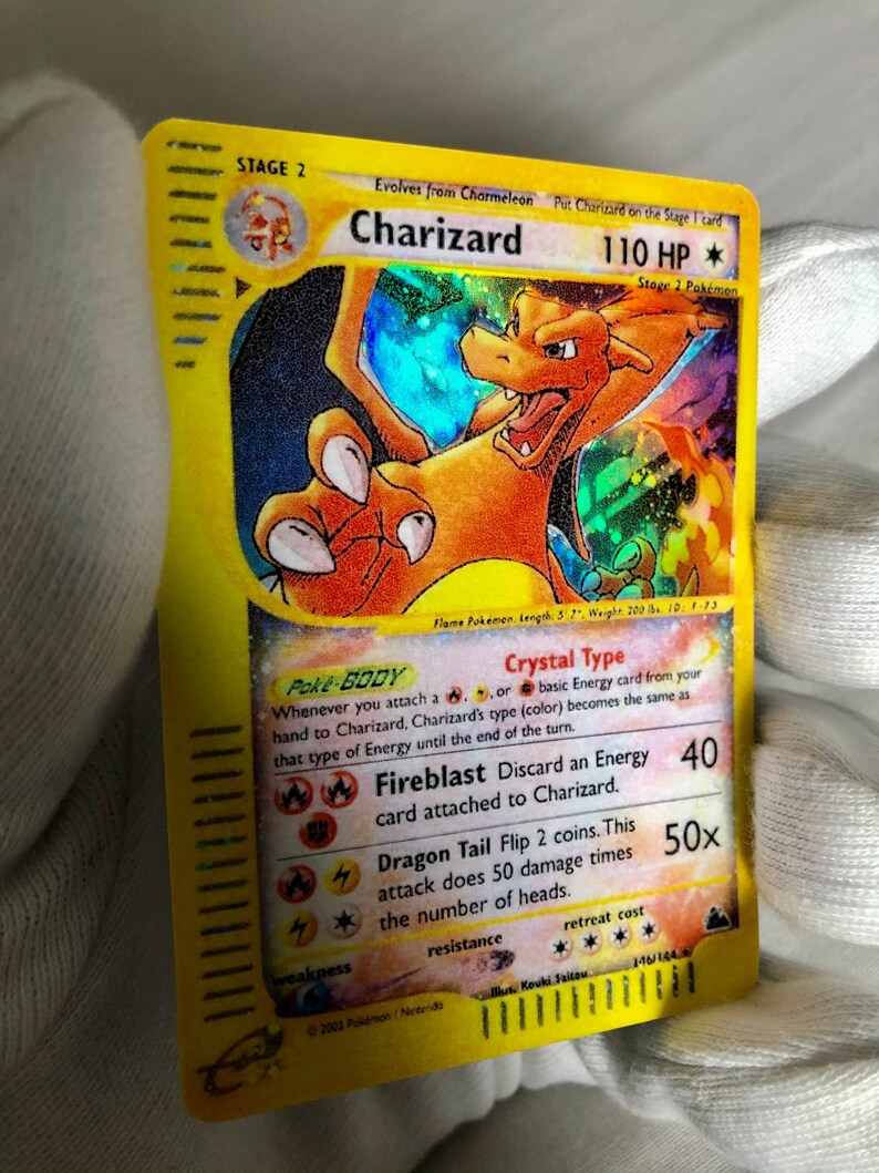 Pokémon Crystal Charizard Holographic Neo Foil SKYRIDGE | Etsy