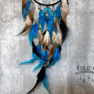 Dream Catcher Blue Tree of Life Handmade Traditional Feather Wall ...