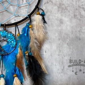Dream Catcher Blue Tree of Life Handmade Traditional Feather Wall ...