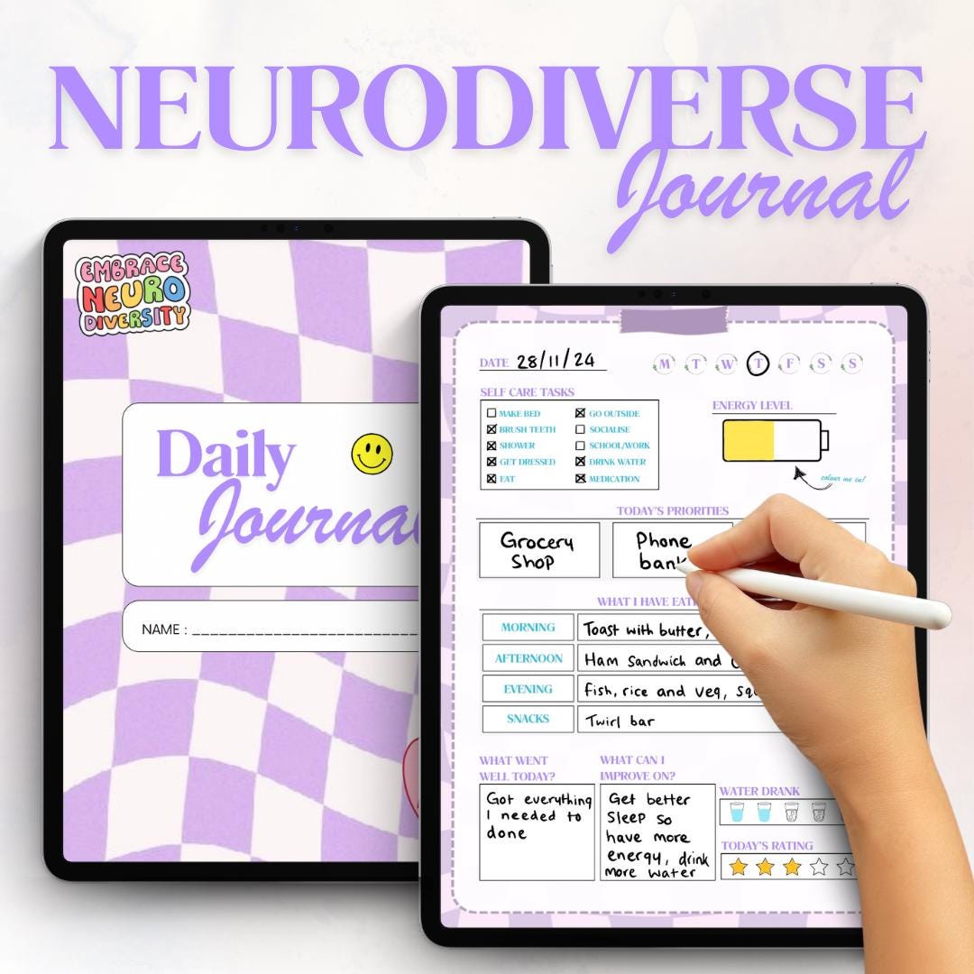 The Neurodiverse Journal - Daily Journal and Planner for Neurodivergent ...