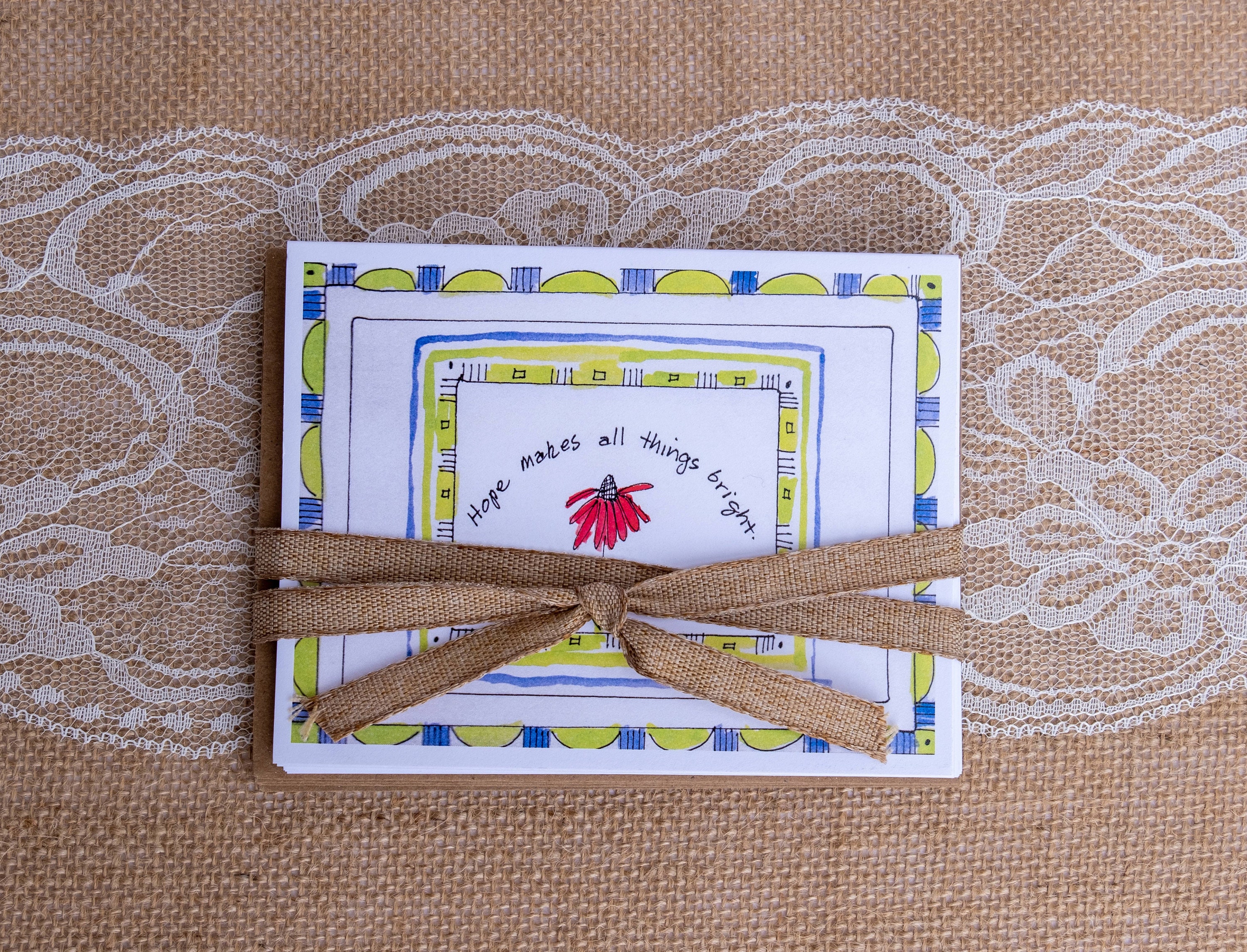 Hope and Faith Blank Greeting Cards Original Art Print Set of 5 Kraft ...