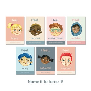 30 Digital Feelings Flashcards and Poster Bundle Pastel - Etsy