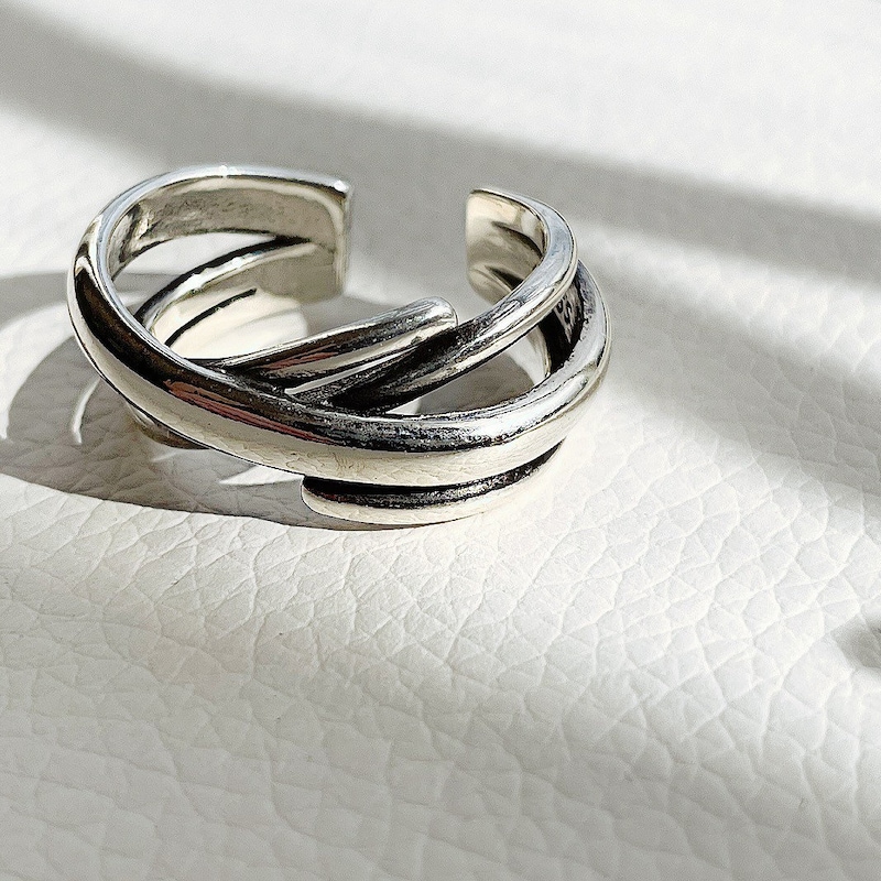 Chunky Silver Ring - Etsy UK