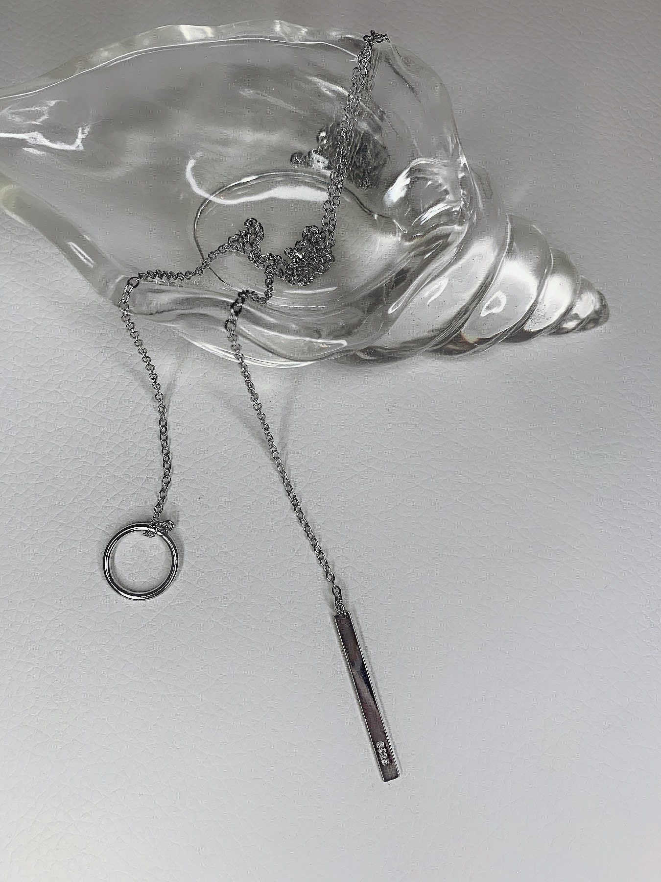 Loop Necklace Silver Toggle Necklace Layering Necklace Loop - Etsy