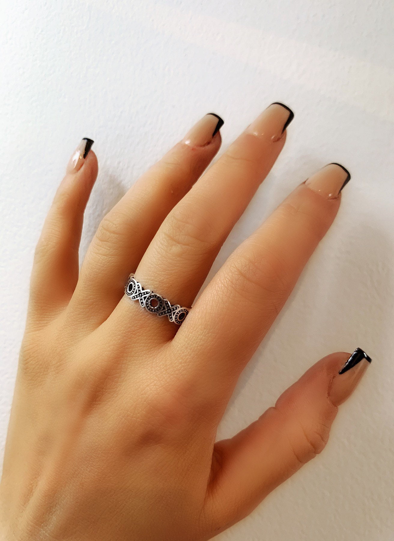 Sterling Silver XO Ring, Chunky Silver Ring, Xoxo Ring, Naughts and ...