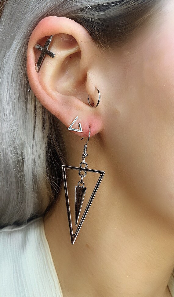 Triangle drop earrings store