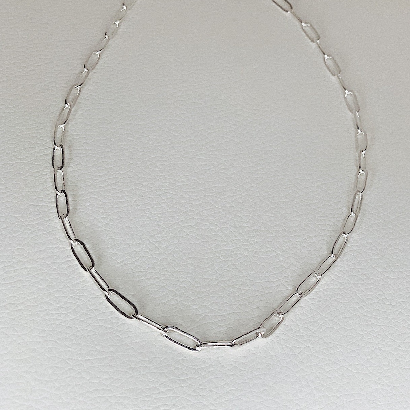 Silver Paperclip Necklace - Etsy