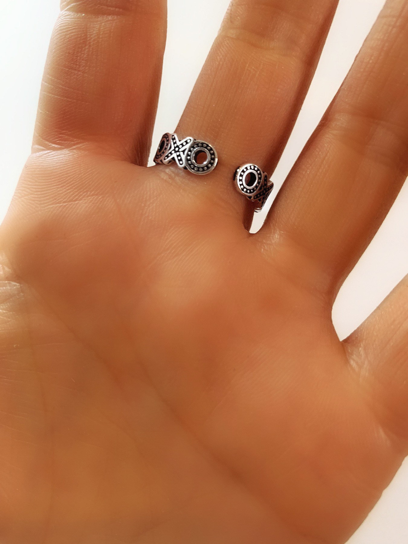 Sterling Silver XO Ring, Chunky Silver Ring, Xoxo Ring, Naughts and ...